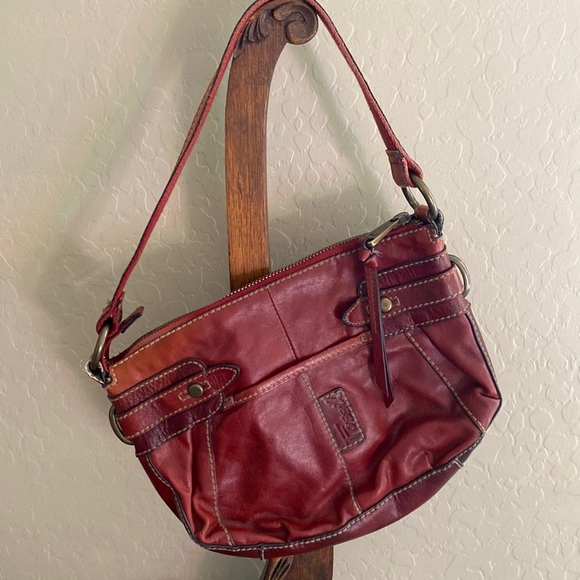 Fossil | Bags | Fossil Red Leather Shoulder Bag | Poshmark